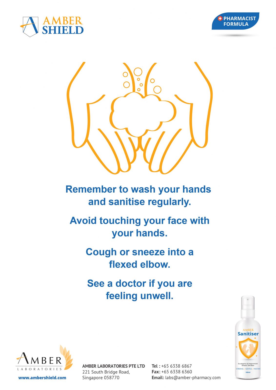 Amber Shield Hand Sanitiser (Spray) - AmberShield