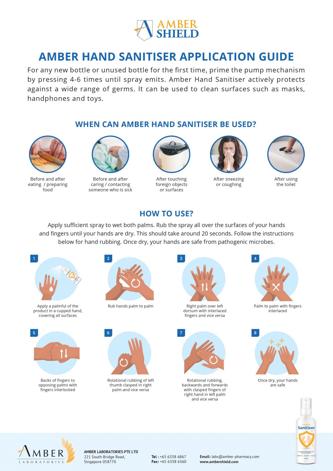 Amber Shield Hand Sanitiser (Spray) - AmberShield