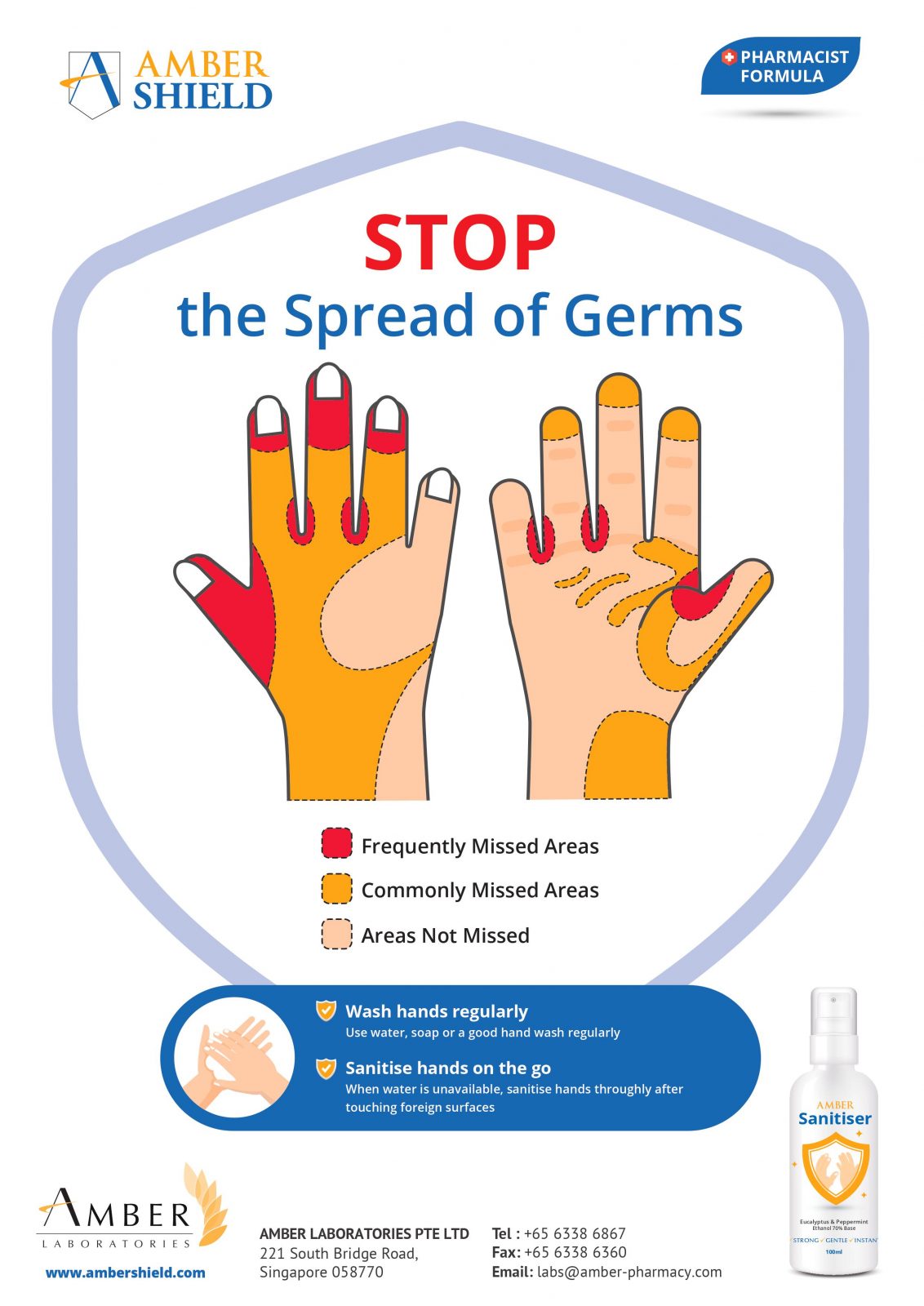 Amber Shield Hand Sanitiser (Gel) - AmberShield